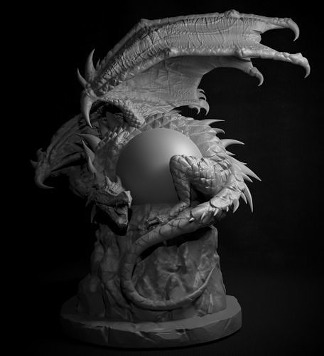 Dragon guards the egg 3D model | CGTrader