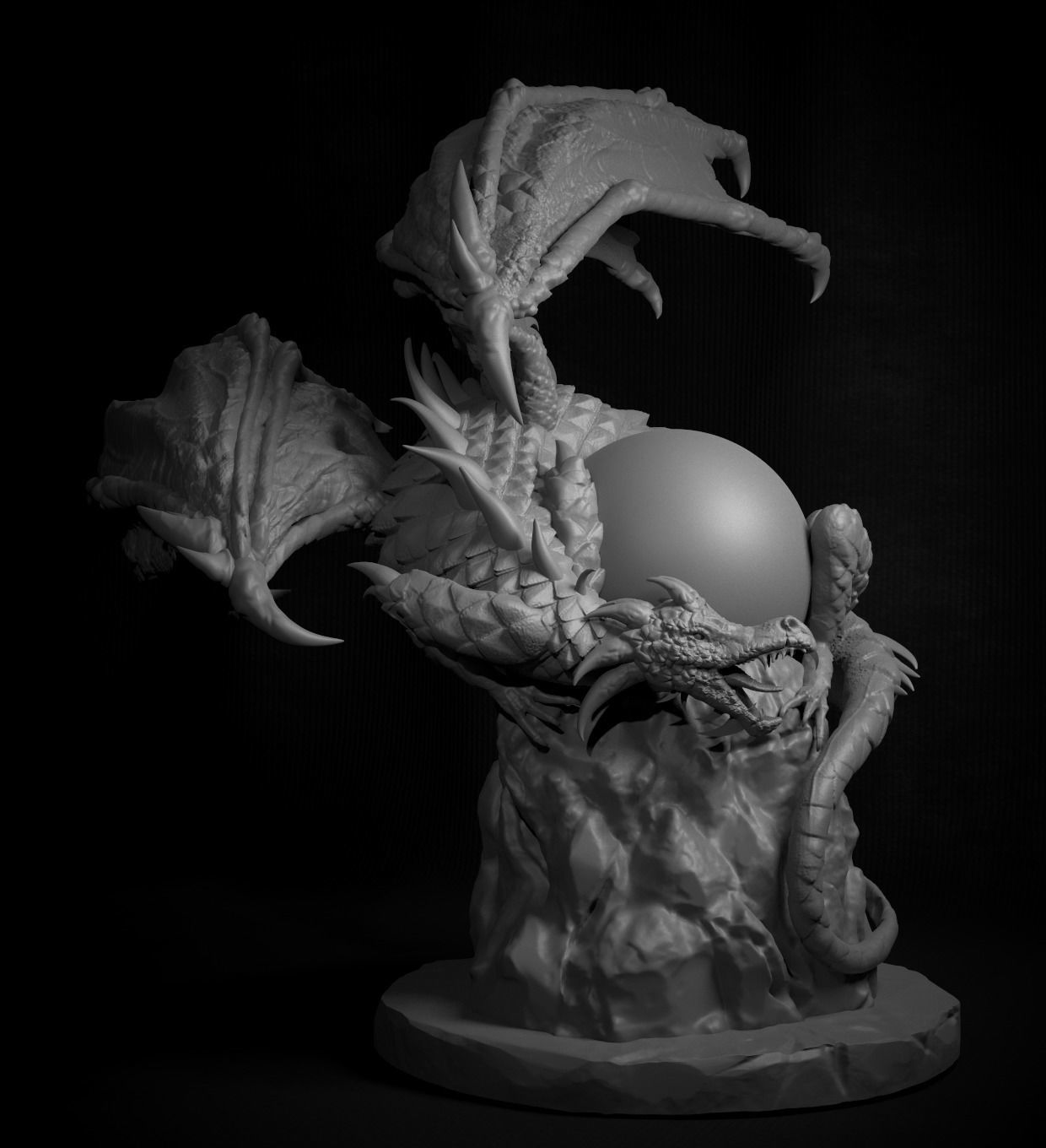 Dragon guards the egg 3D model | CGTrader