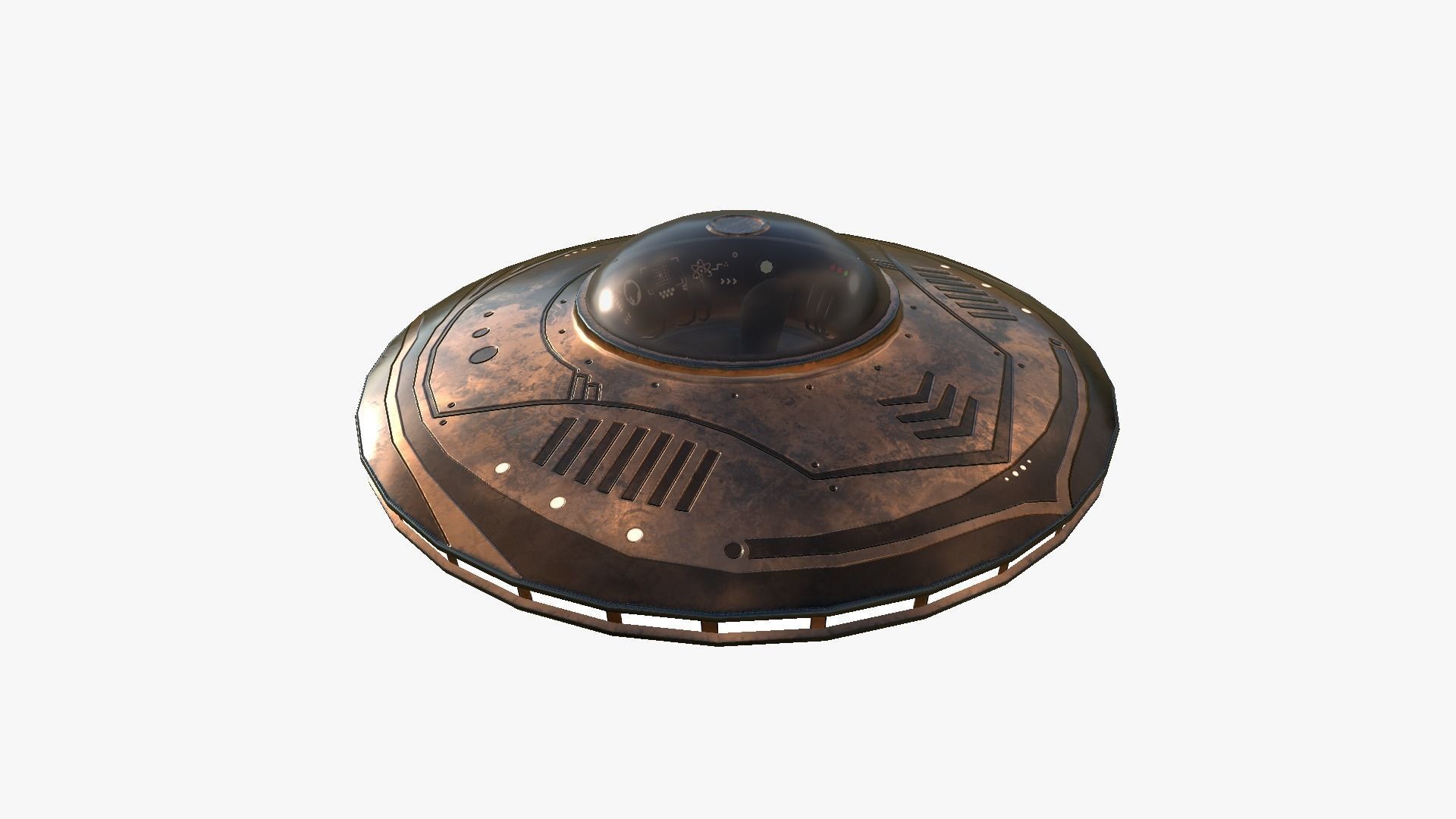 3D model Alien Spaceship UFO B06 Copper - Sci Fi Spacecraft Design VR ...