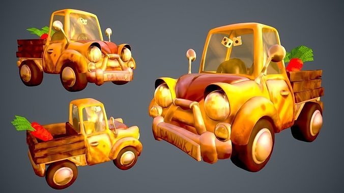3D model Old Truck Car Unity Game Ready Props Low-Poly VR / AR / low ...