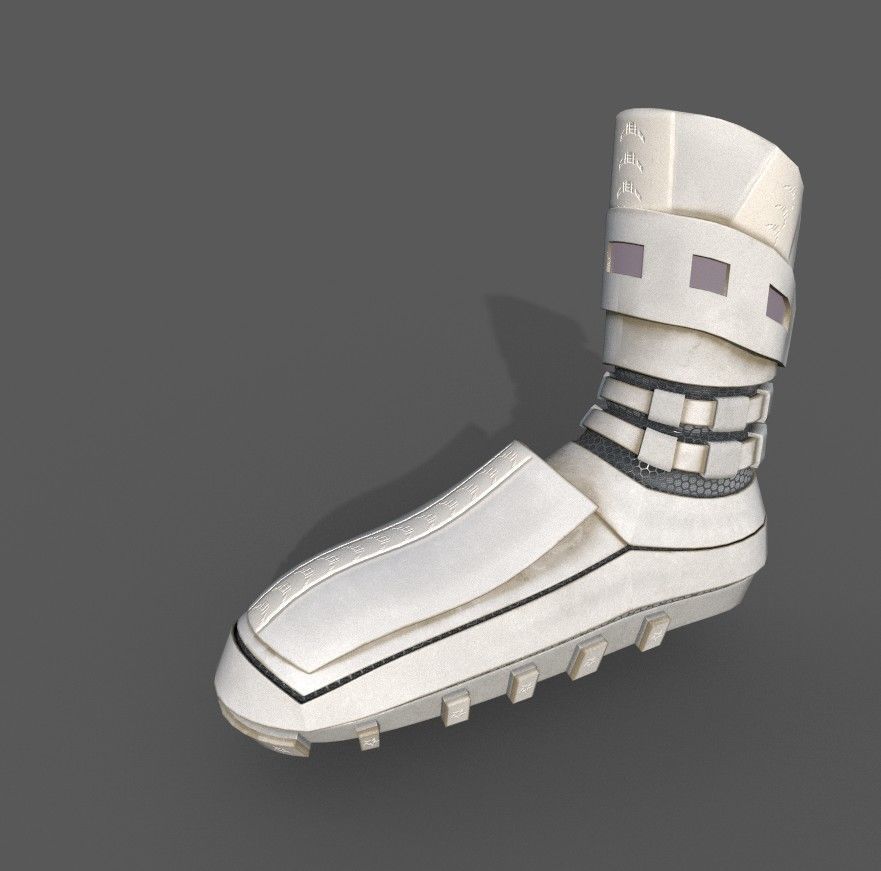 3D model stylized and realistic Sci-fi cyberpunk boots pack VR / AR ...