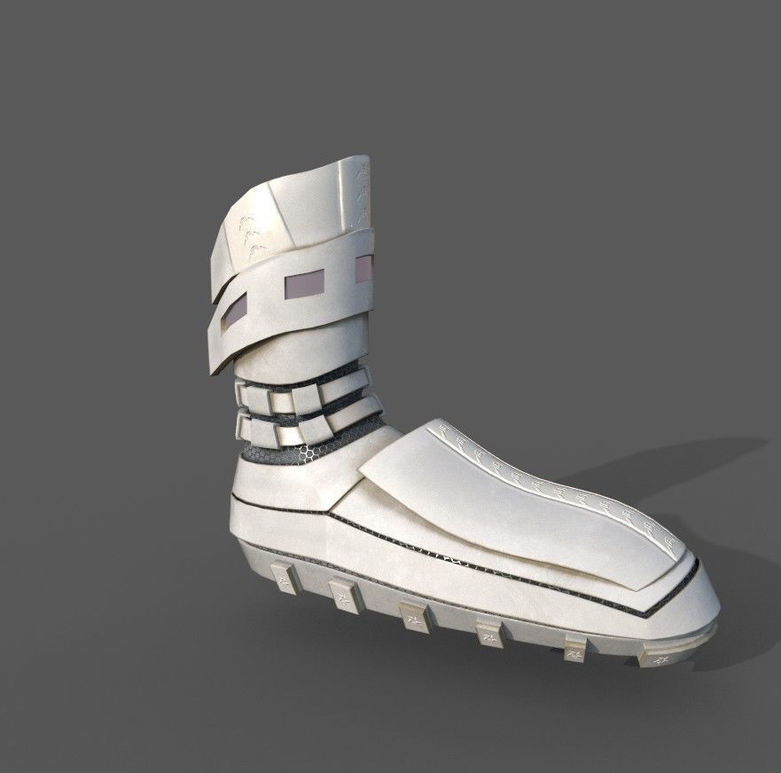 3D model stylized and realistic Sci-fi cyberpunk boots pack VR / AR ...