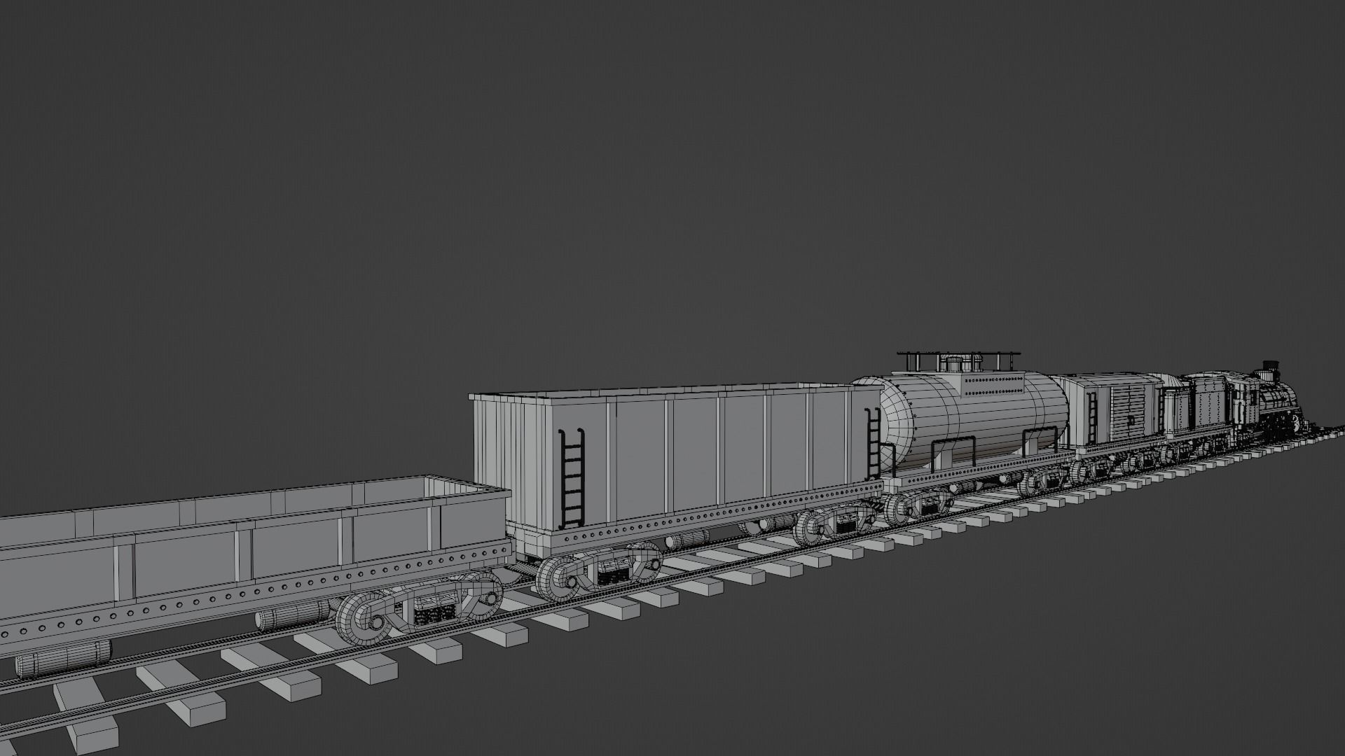 Steam Train 3D model animated rigged | CGTrader
