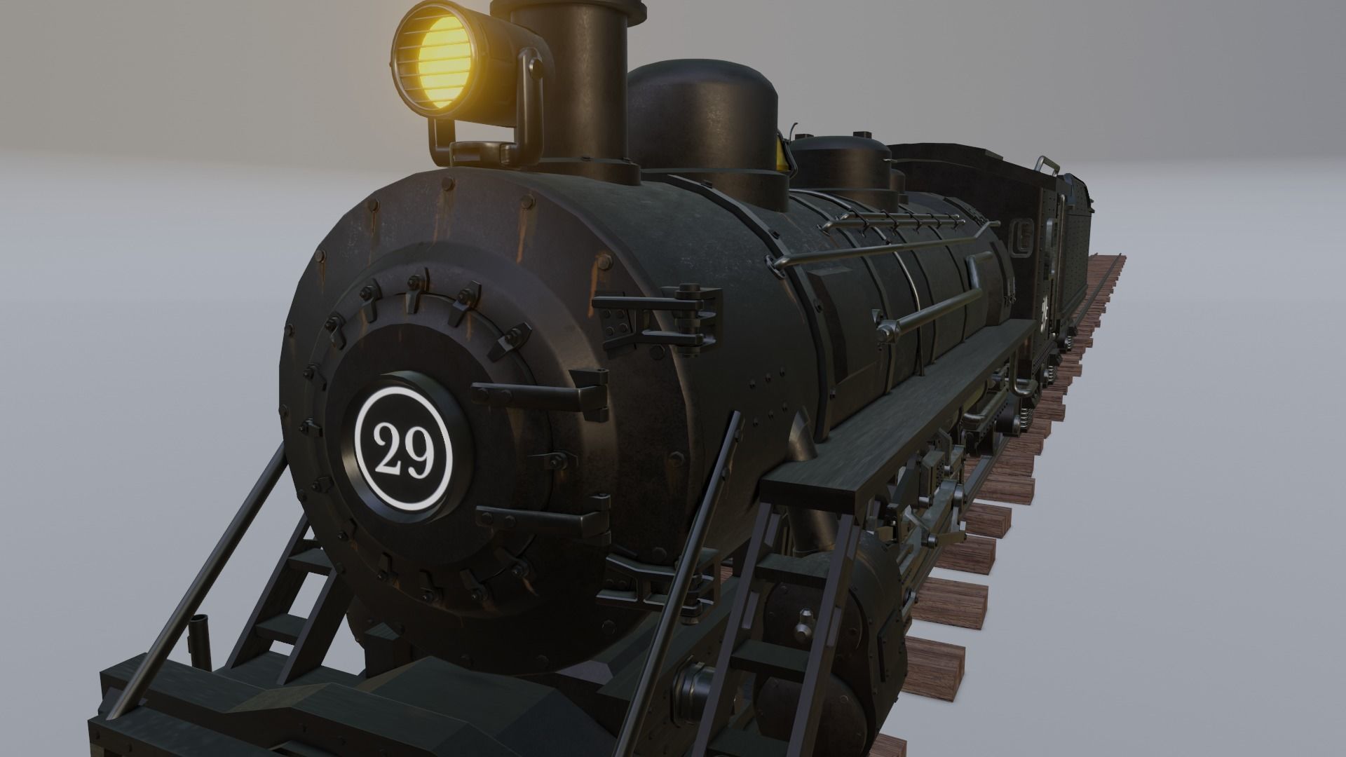 Steam Train 3D model animated rigged | CGTrader