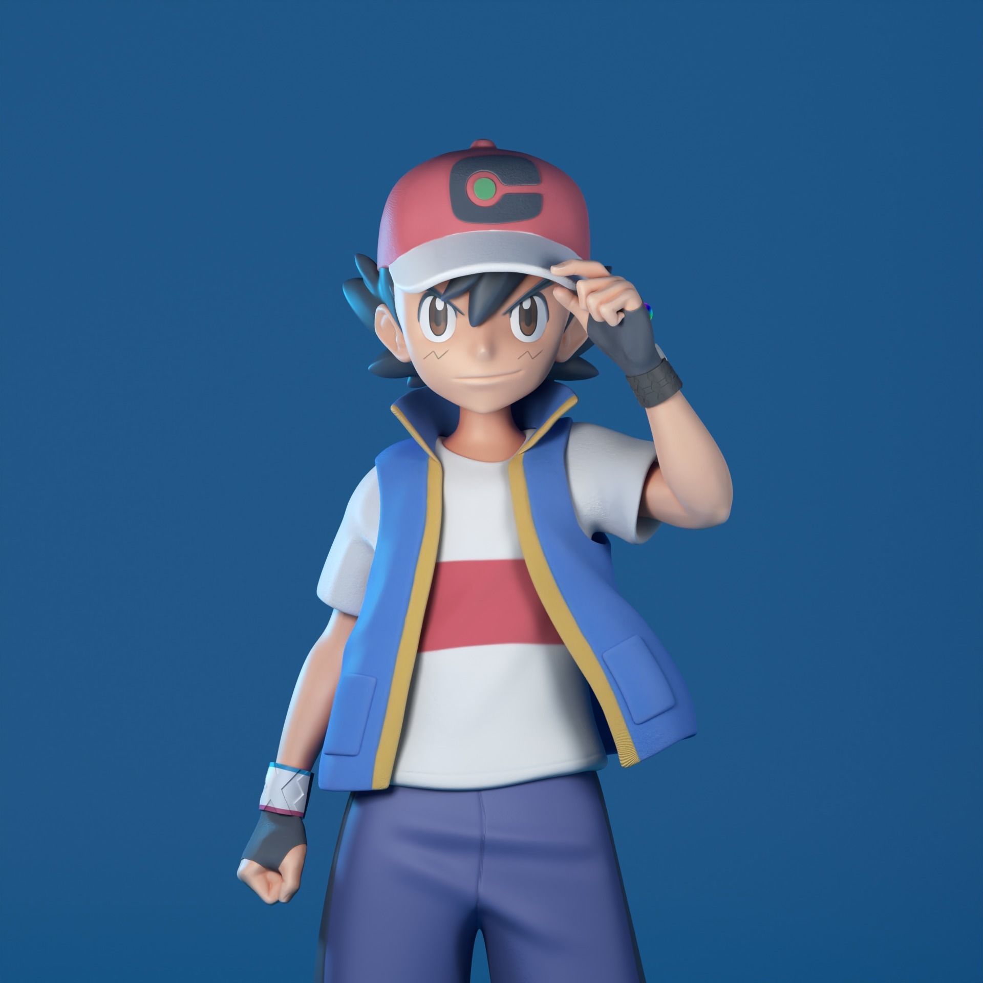 Ash - Satoshi - Pokemon Journeys 1-10 and 1-20 Scale Figure 3D model 3D ...