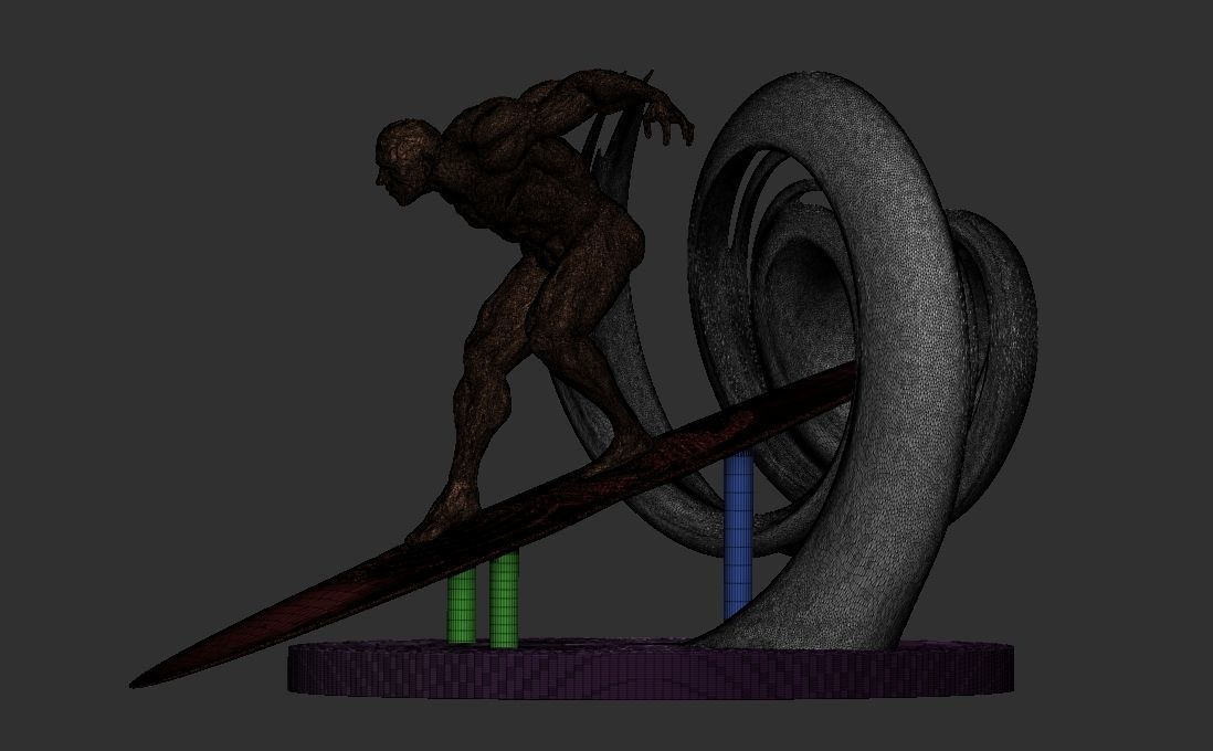 Silver Surfer Print Ready Model in FBX OBJ and STL Formats 3D model 3D ...