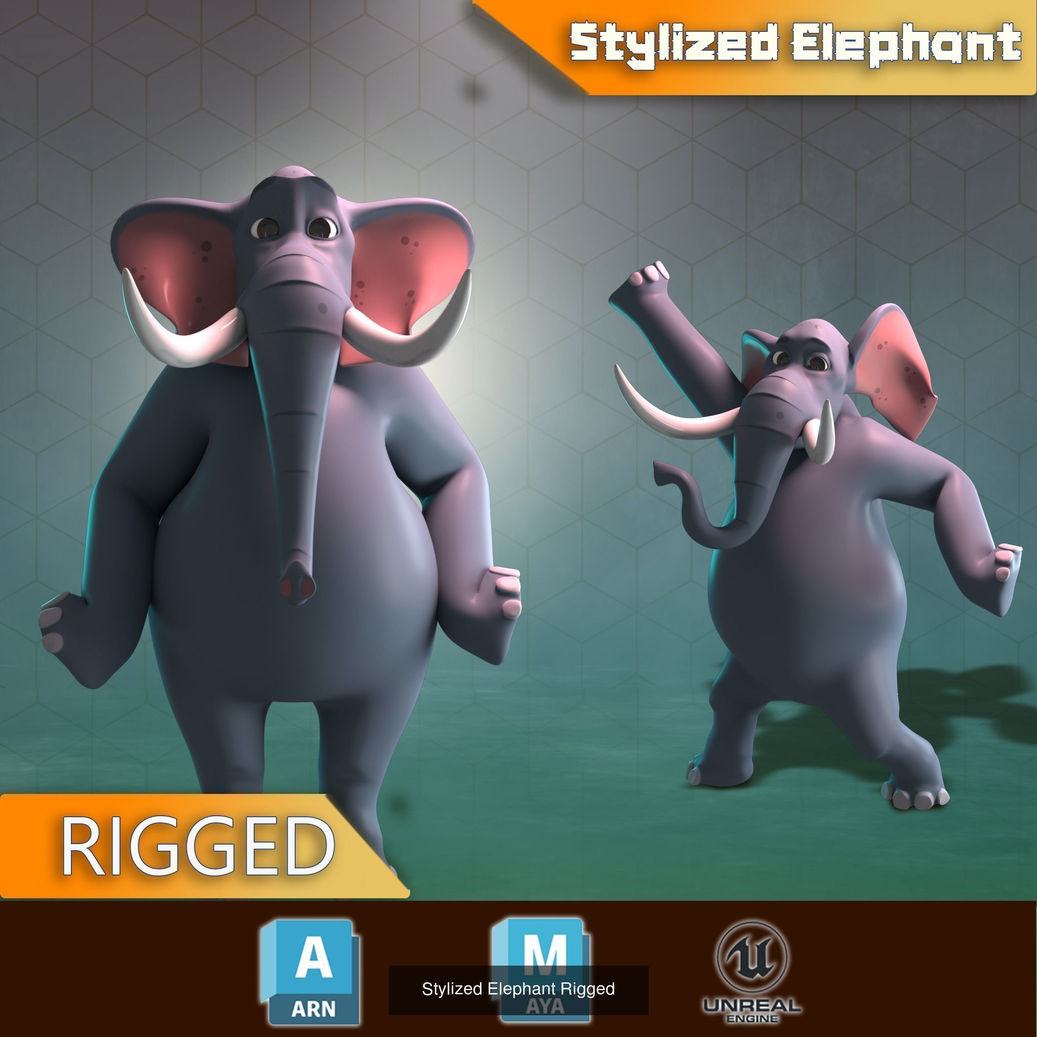3D Model Collection Stylized Animals Rigged V3 VR / AR / low-poly ...