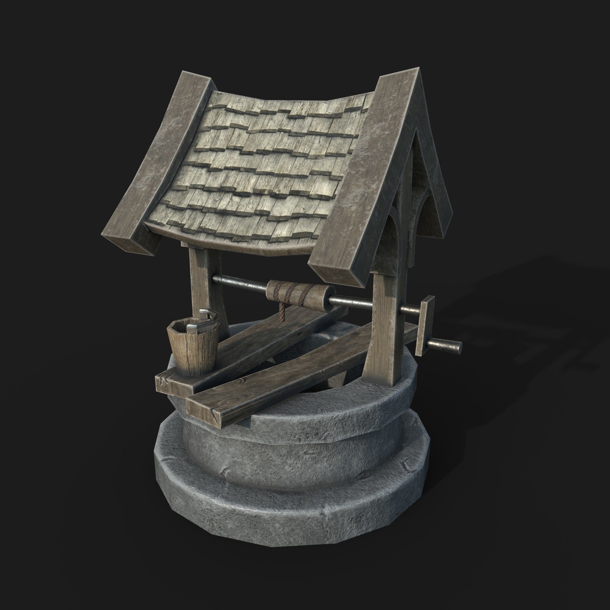 3D model Old low poly draw-well VR / AR / low-poly | CGTrader