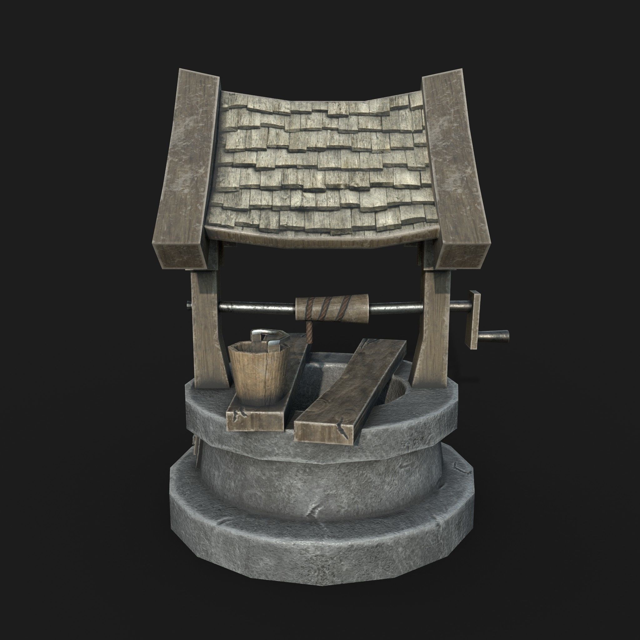 3D model Old low poly draw-well VR / AR / low-poly | CGTrader