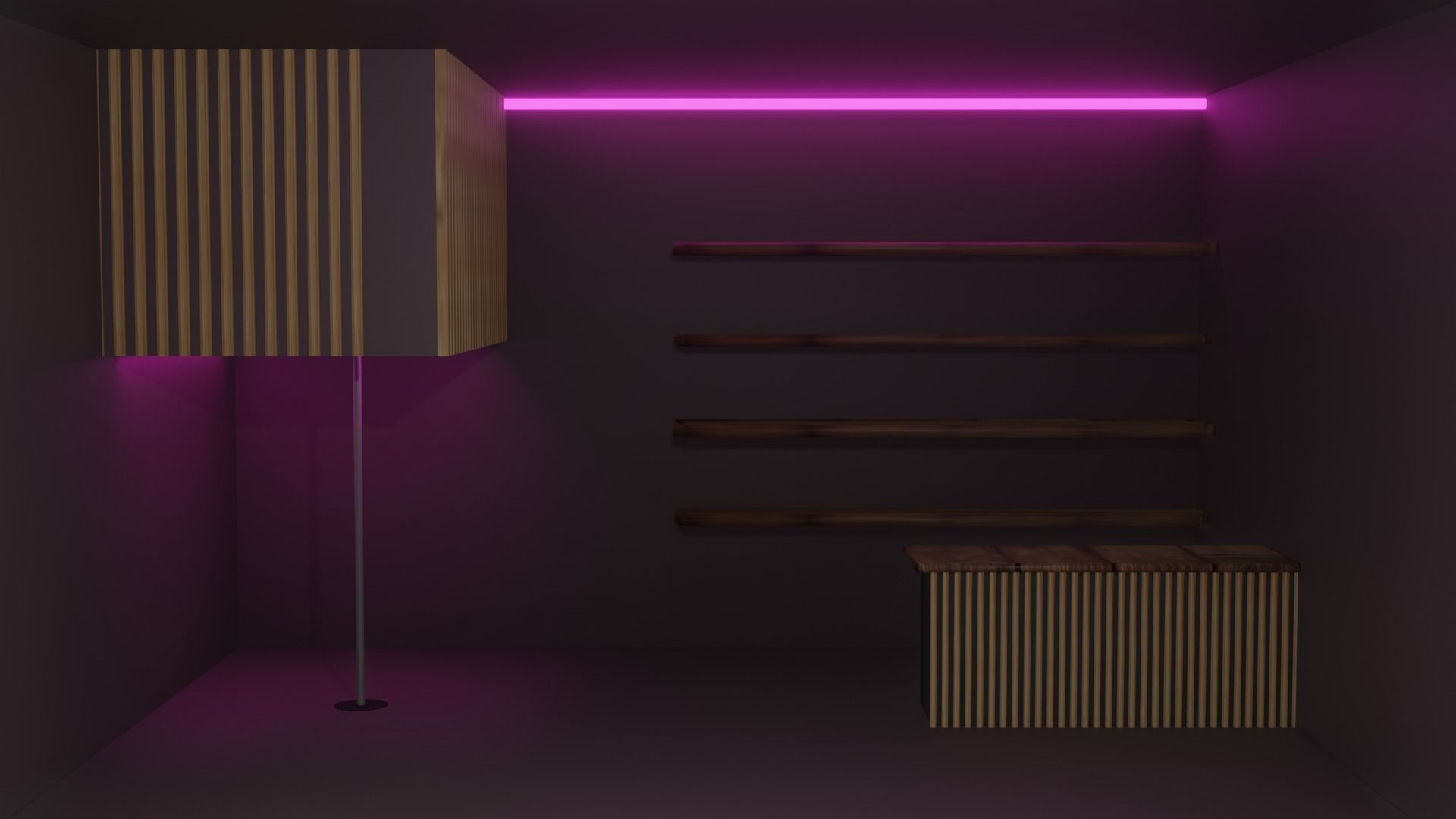 Strip-tease Bar Club With Pole Dance and Neon Light free VR / AR / low ...