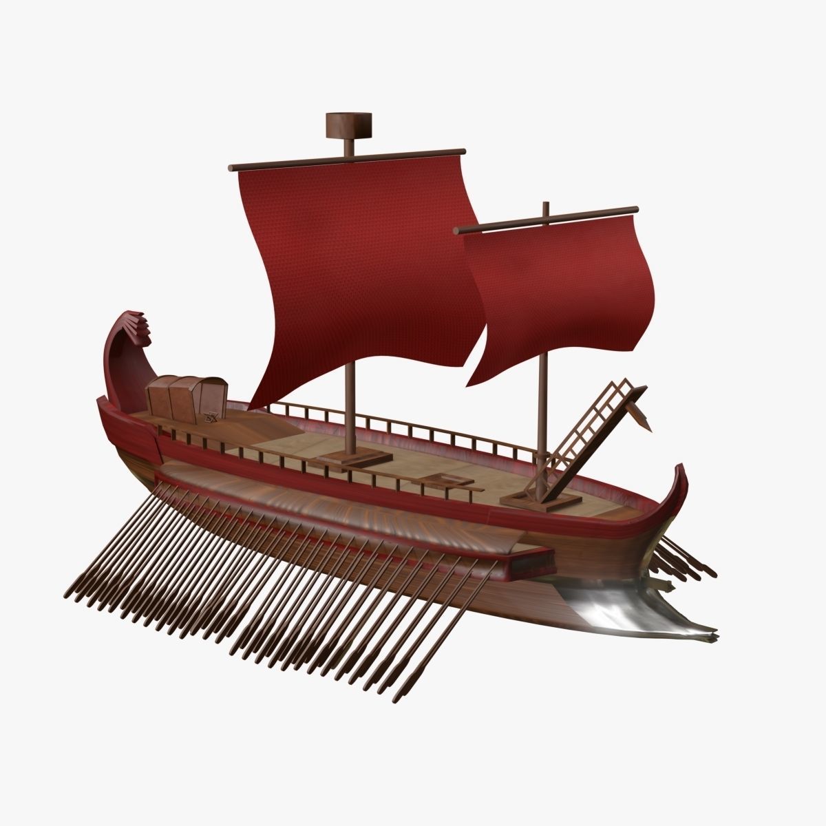 Trireme ancient ships Roman Greek 3D model | CGTrader