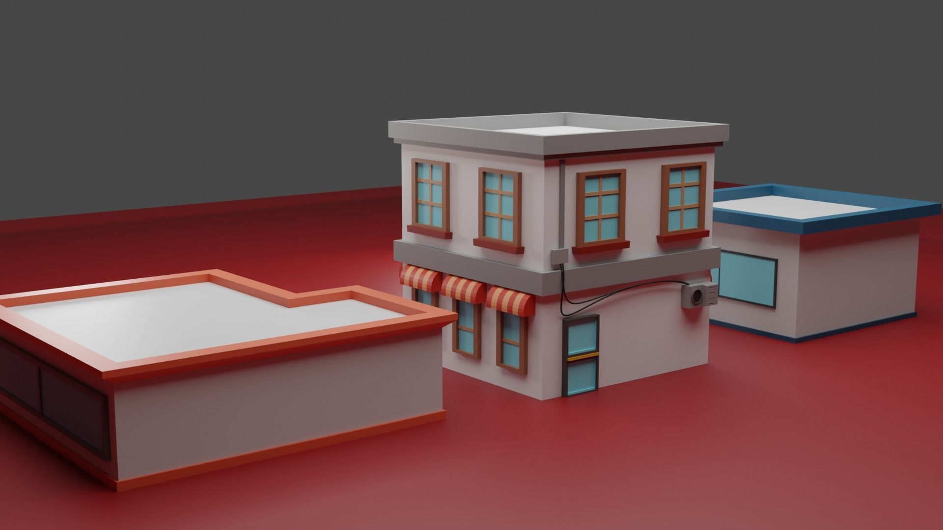 3D model 3D Low Poly Buildings VR / AR / low-poly | CGTrader