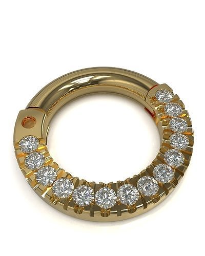 Septum ring with gems 3D model 3D printable | CGTrader