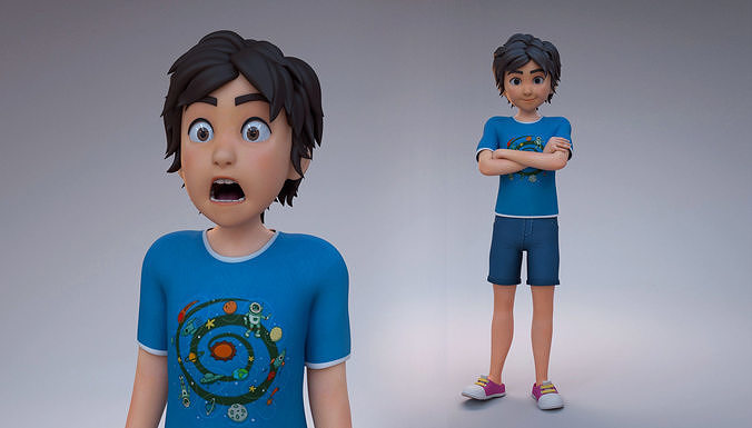 Cartoon Boy 3D model rigged | CGTrader