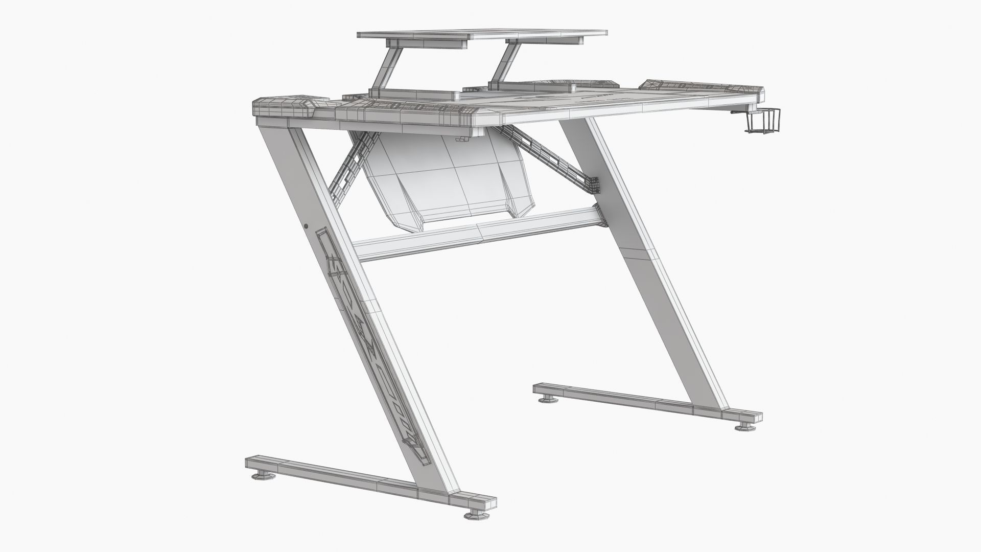 Computer Gaming desk LANGHOLM with LED black 3D model | CGTrader