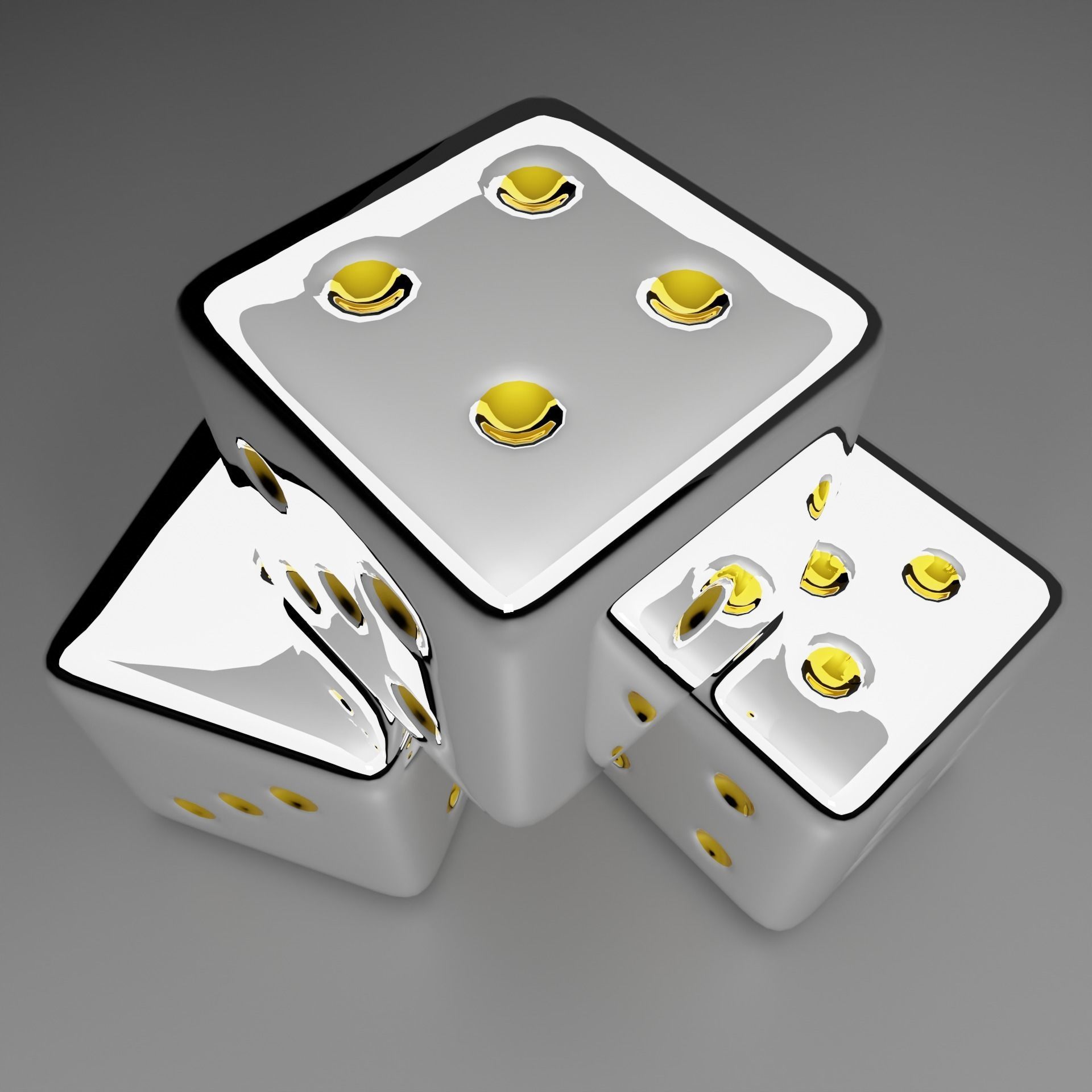 silver dice 3D model | CGTrader
