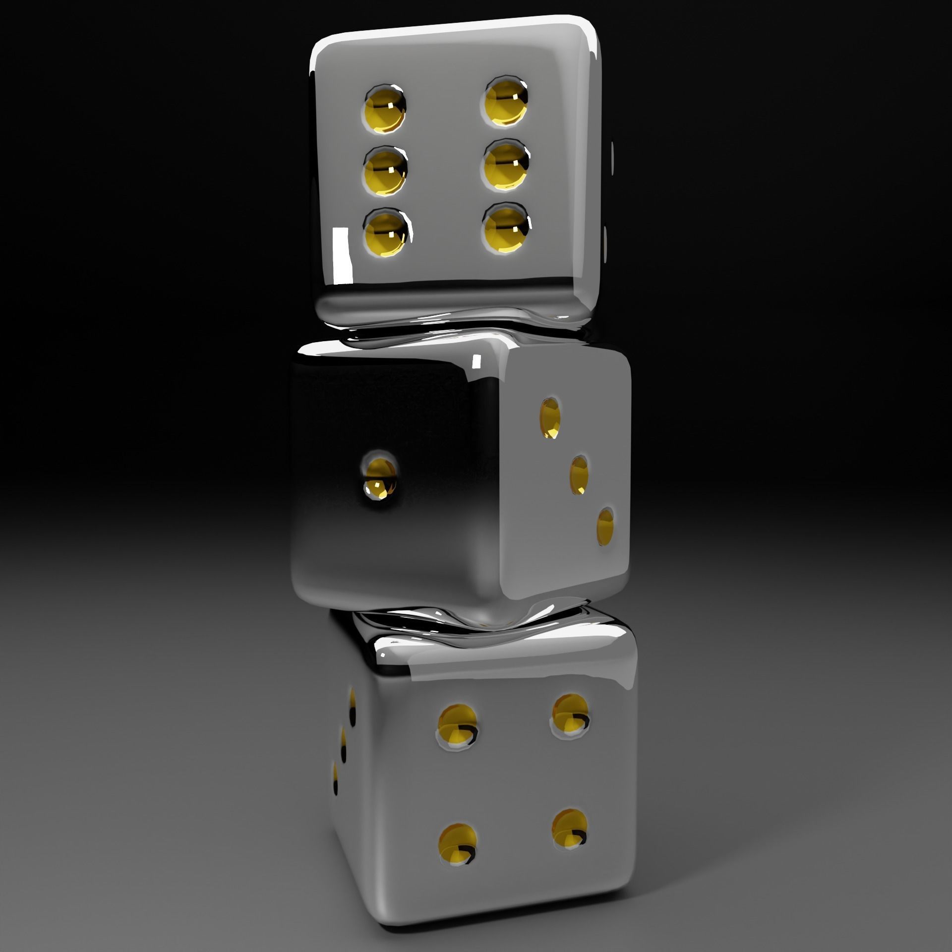 silver dice 3D model | CGTrader