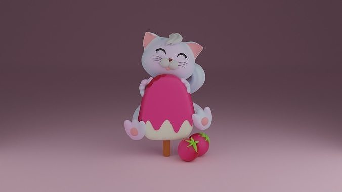 Berry cat 3D model 3D printable | CGTrader
