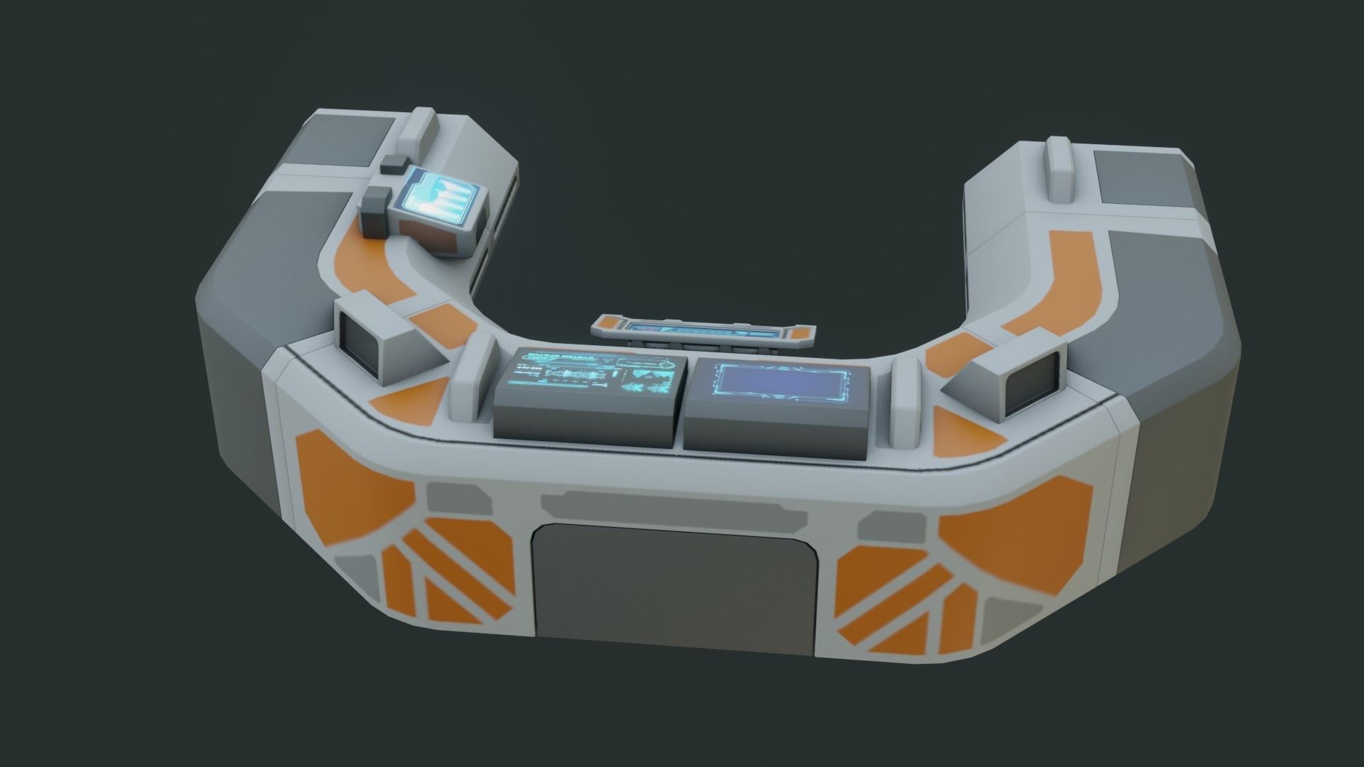 3D model Sci-Fi Control Panel - Low poly - PBR - Game ready VR / AR ...