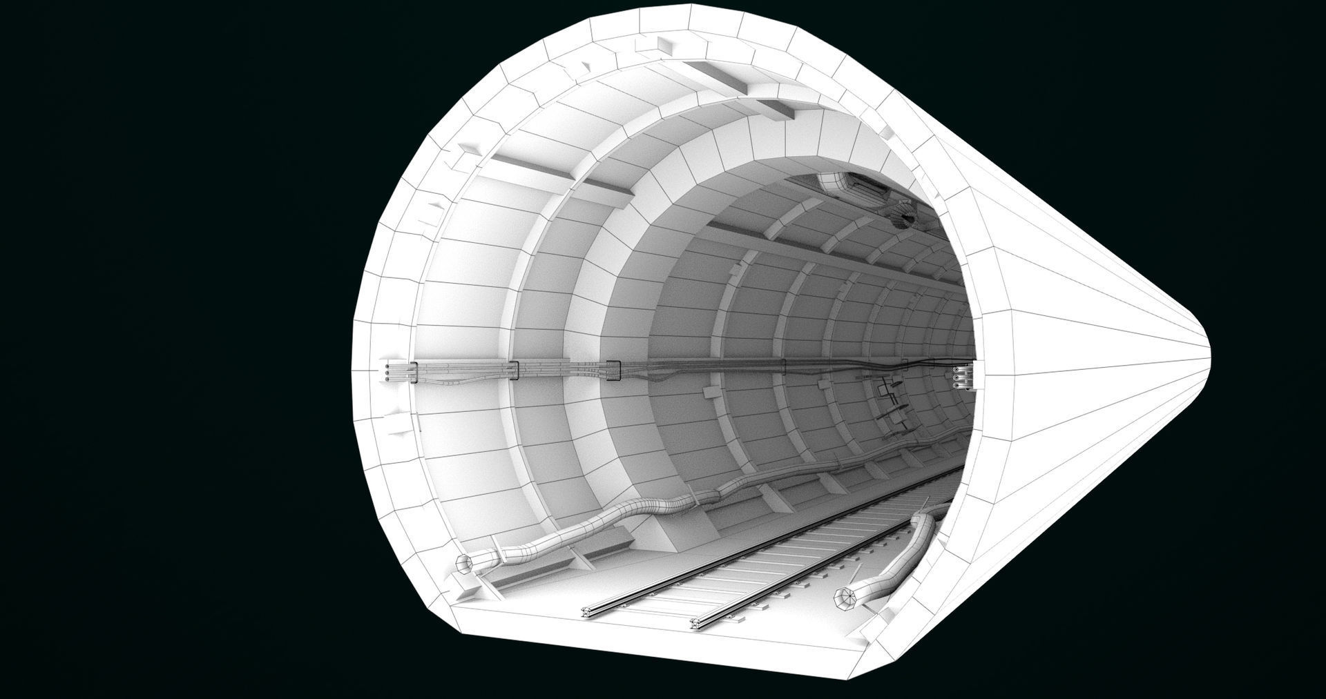 3D model Train Tunnel02 All PBR Unity UE V-Ray Textures Included VR ...