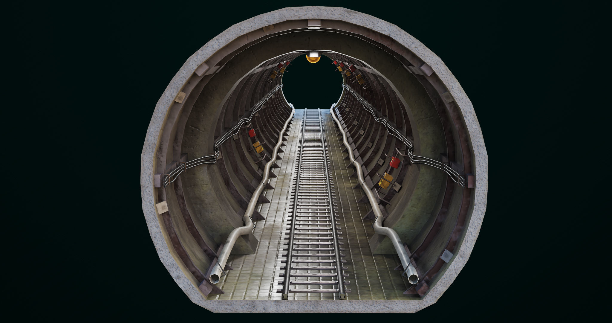 3D model Train Tunnel02 All PBR Unity UE V-Ray Textures Included VR ...