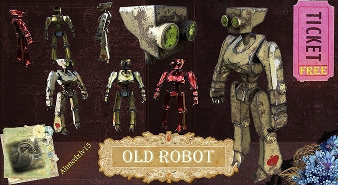 Old Robot rook free VR / AR / low-poly 3D model | CGTrader