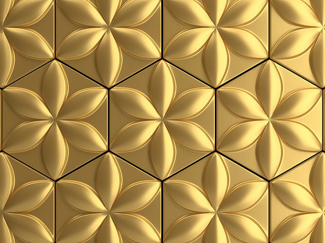 Panel3d Flower circle pattern 3D model | CGTrader