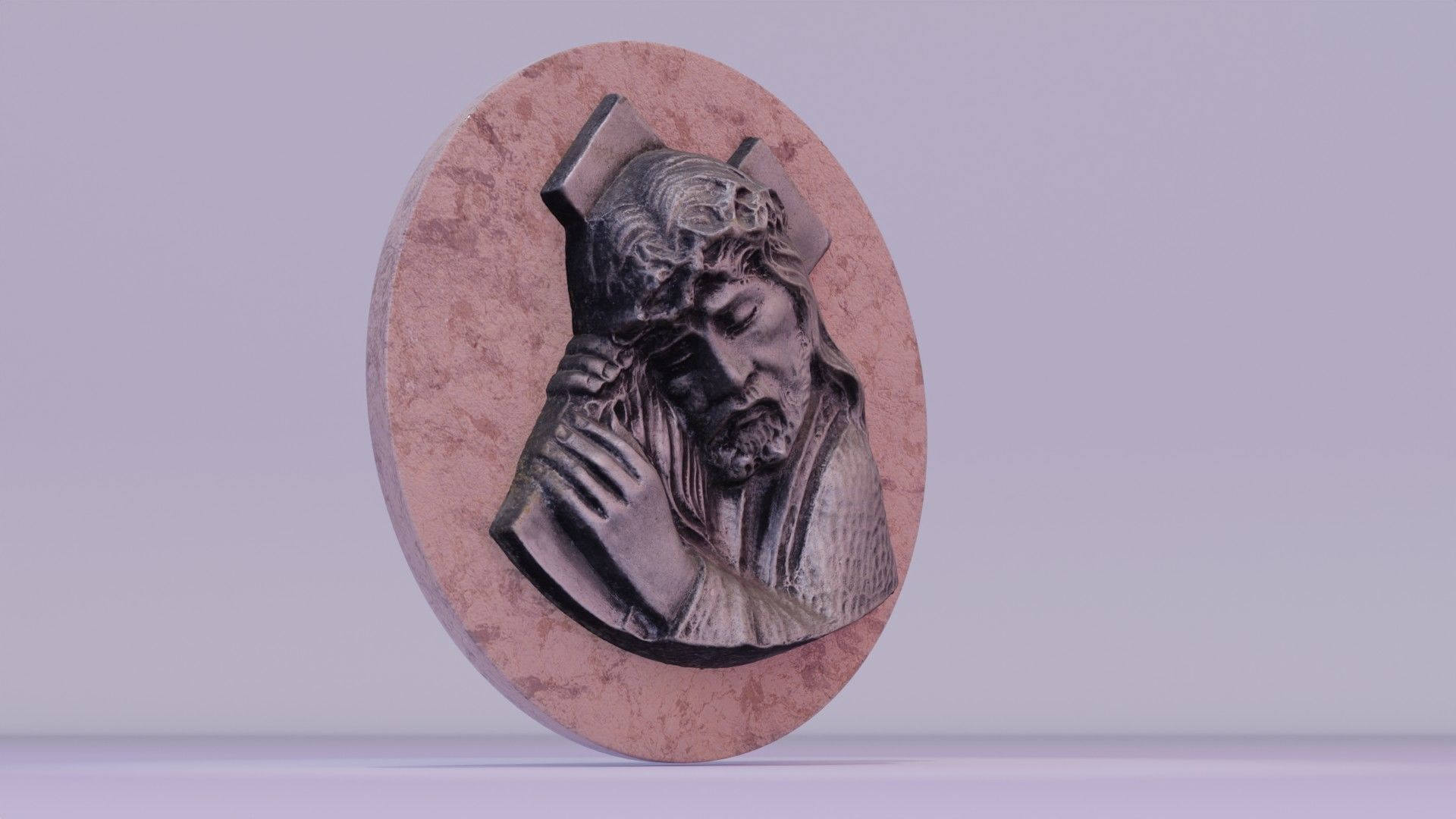 3D model Jesus with a cross bas-relief VR / AR / low-poly | CGTrader