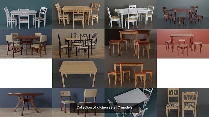 Collection of kitchen sets VR / AR / low-poly | CGTrader