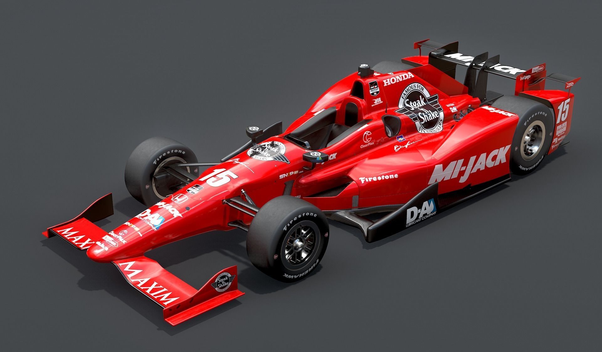 3D model Dallara Open Wheel Car Honda 2015 PBR VR / AR / low-poly ...