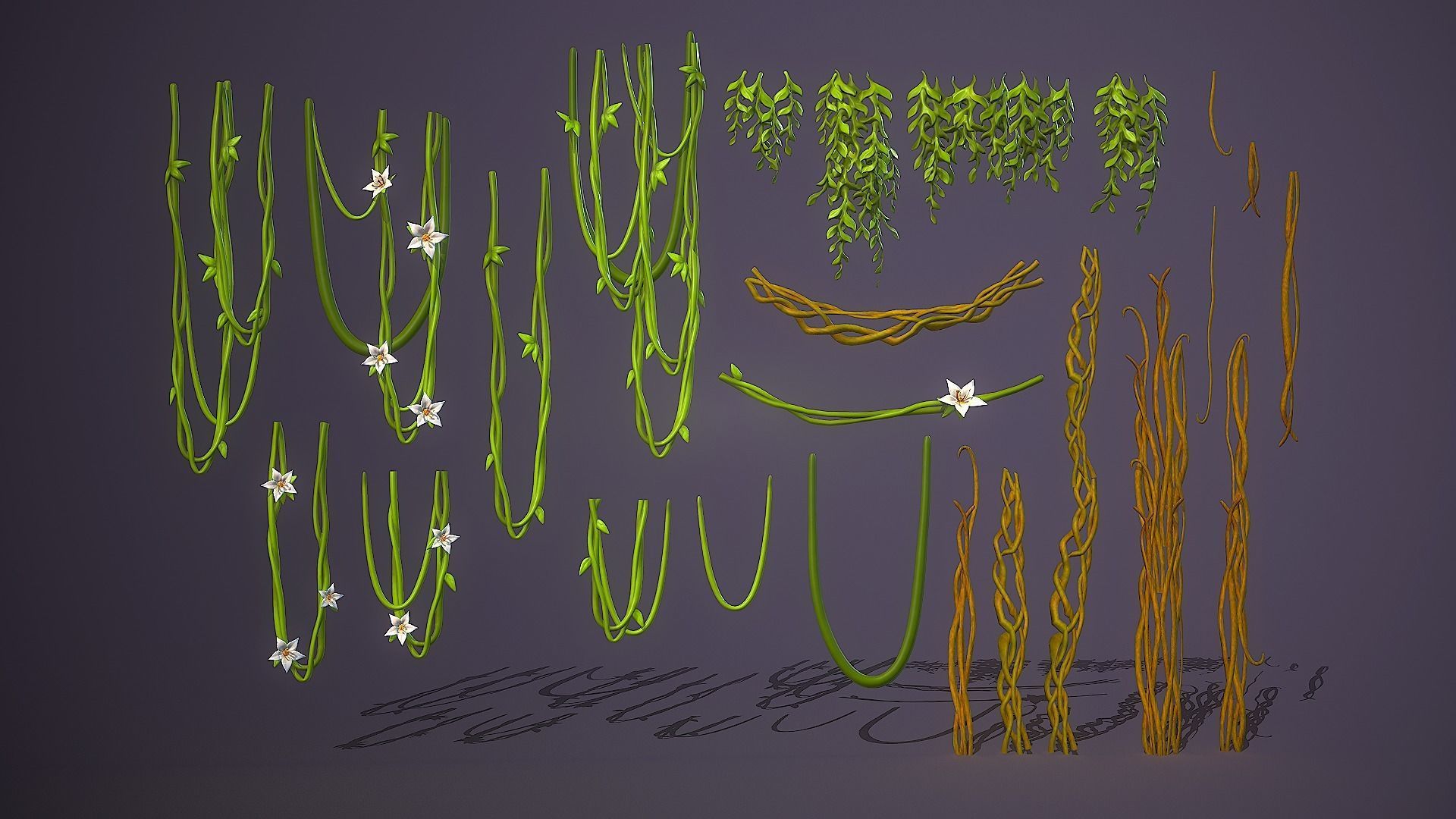 3D model Stylized Vines and Lianas VR / AR / low-poly | CGTrader