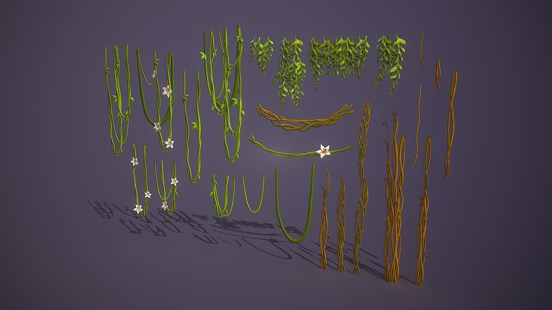 3D model Stylized Vines and Lianas VR / AR / low-poly | CGTrader