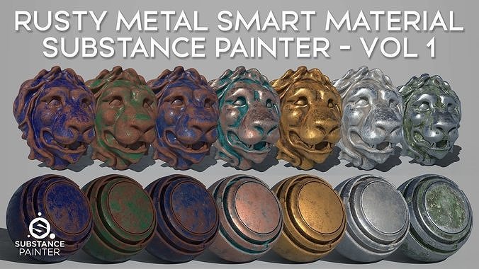 Rusty Metal Smart Material - Substance Painter - Vol 1 3D model | CGTrader