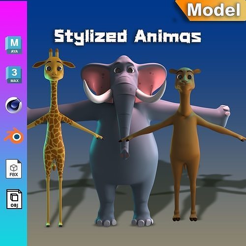 Stylized Animals NoRig V3 3D Model Collection | CGTrader
