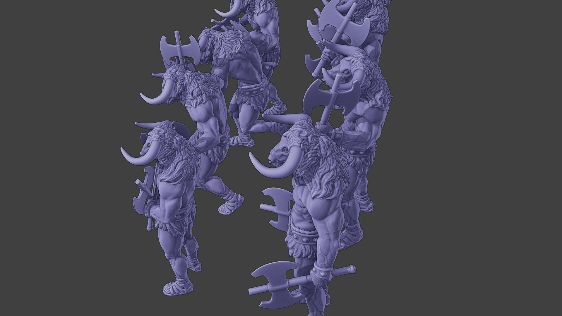 Minotaur Warrior two Axes Pack 1 3D Model Collection | CGTrader