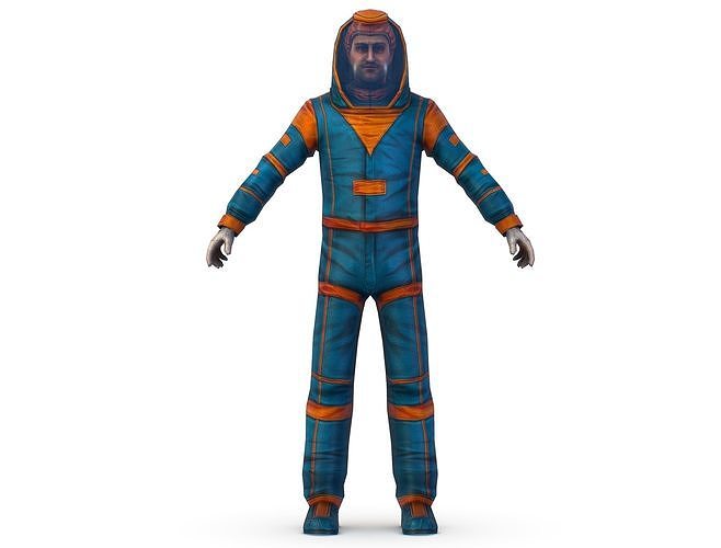 3D model young male lab technician in a chemistry VR / AR / low-poly ...