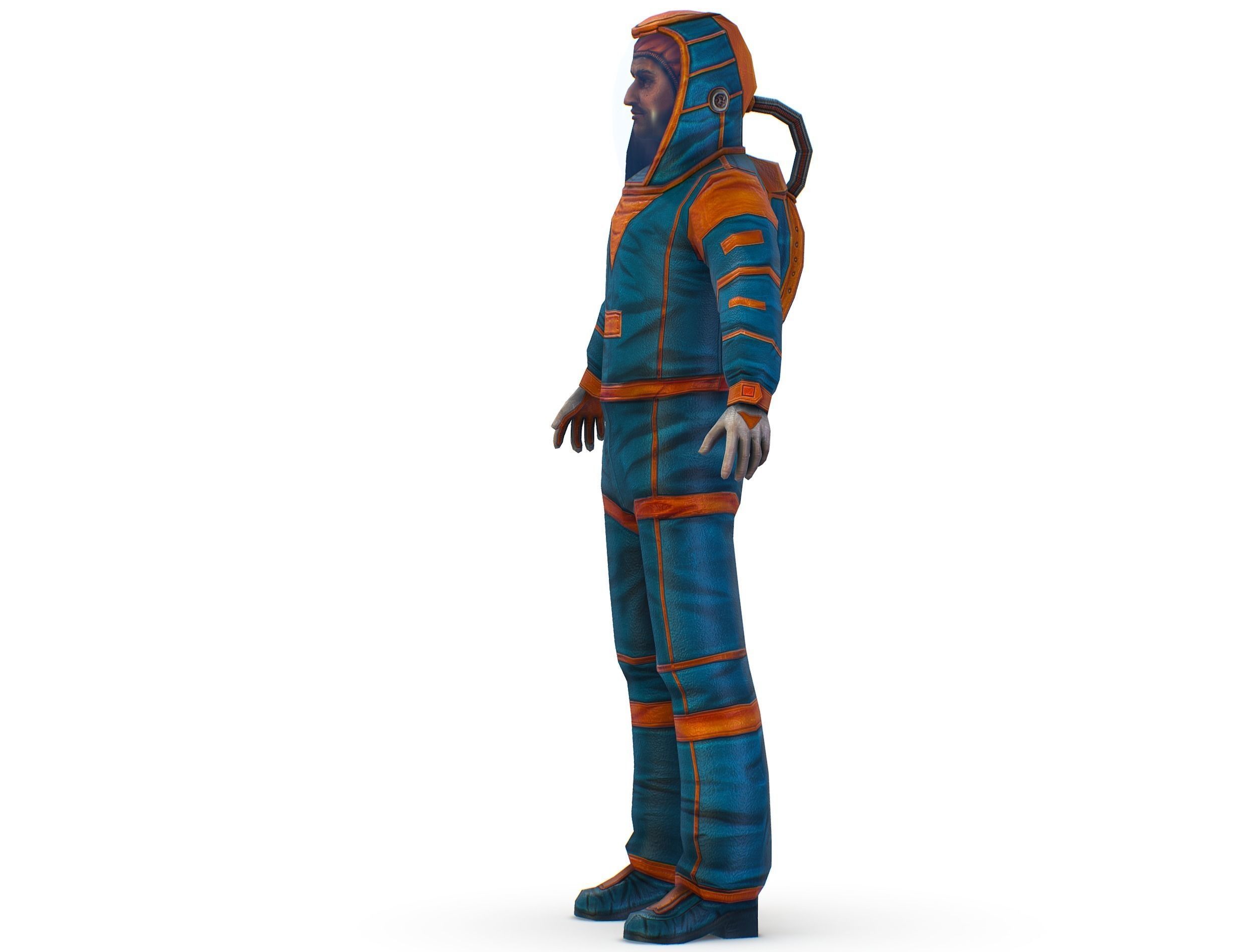 3D model young male lab technician in a chemistry VR / AR / low-poly ...