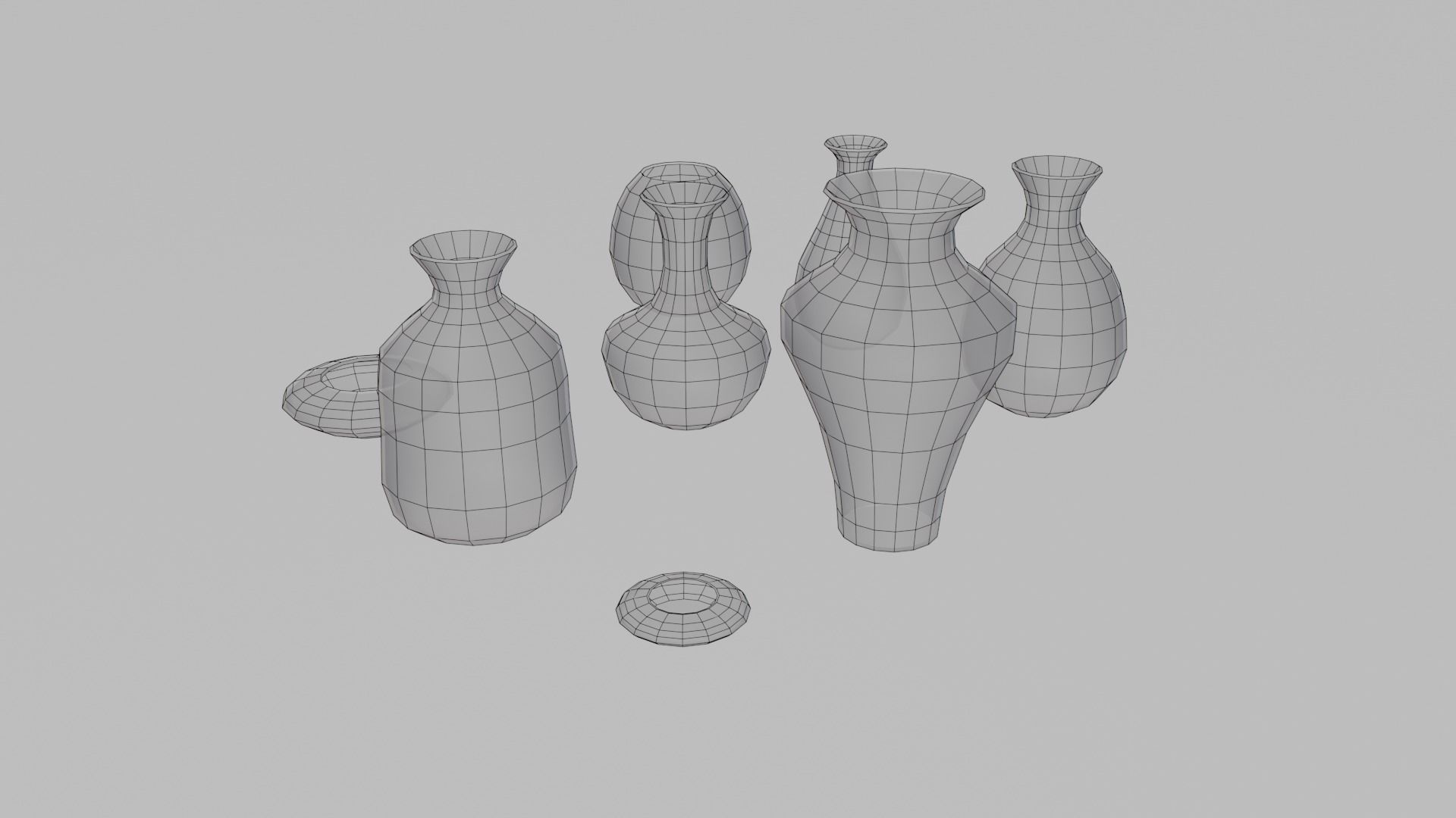 3D model vases pack low poly VR / AR / low-poly | CGTrader