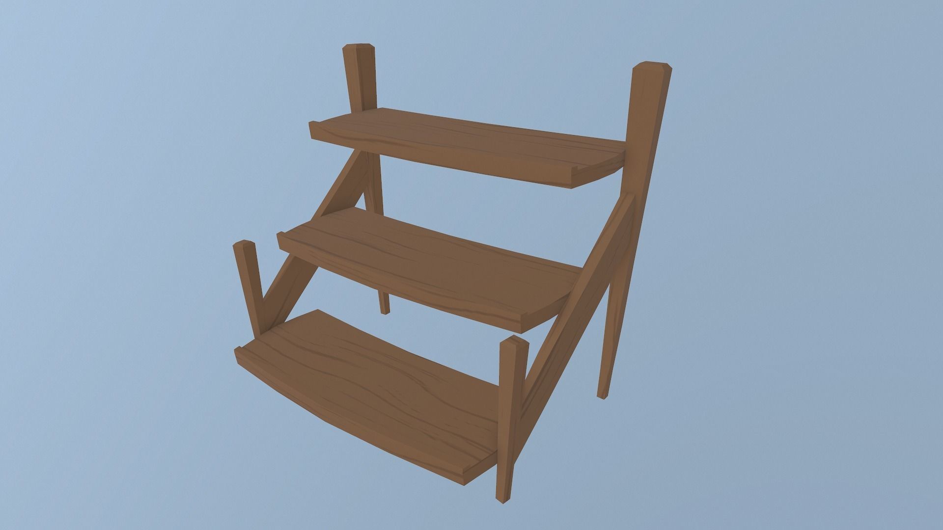 3D model Cartoon Wooden Shelf Stand VR / AR / low-poly | CGTrader