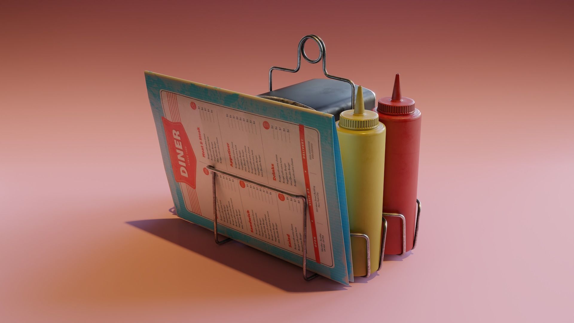 3D model Retro Diner Condiment Caddy VR / AR / low-poly | CGTrader