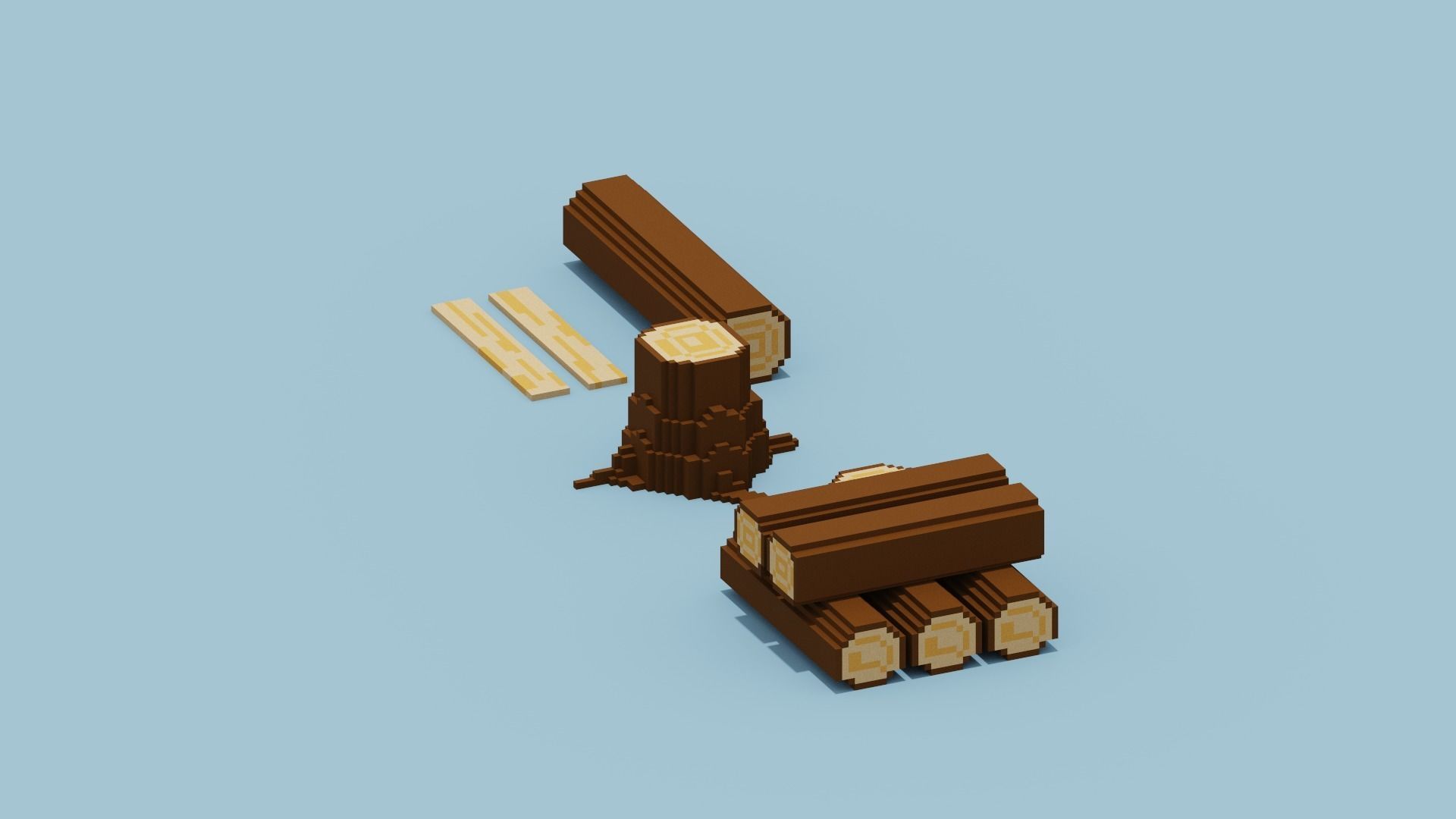 3D model Wood Log Set VR / AR / low-poly | CGTrader