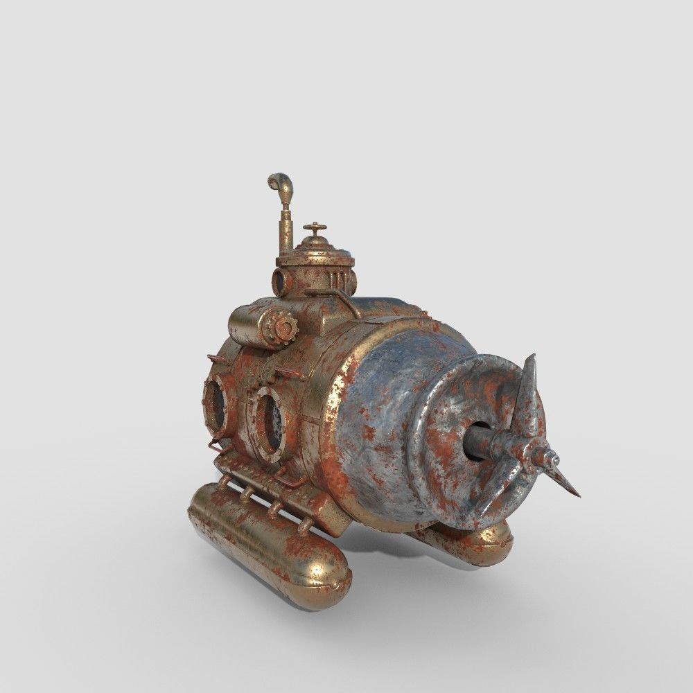 Steampunk Submarine 3D model | CGTrader