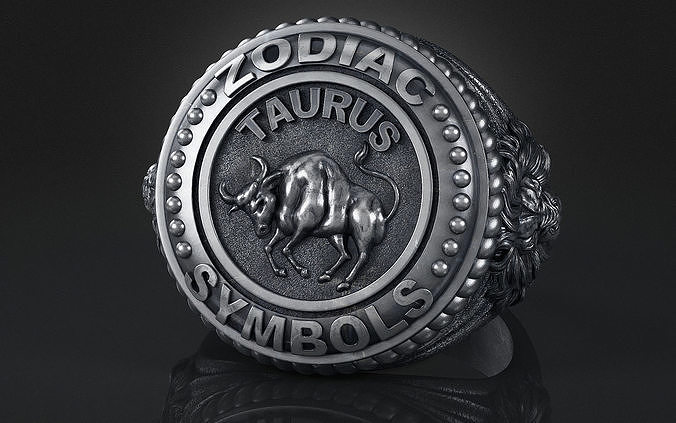 Zodiac Ring Taurus a01 3D model 3D printable | CGTrader