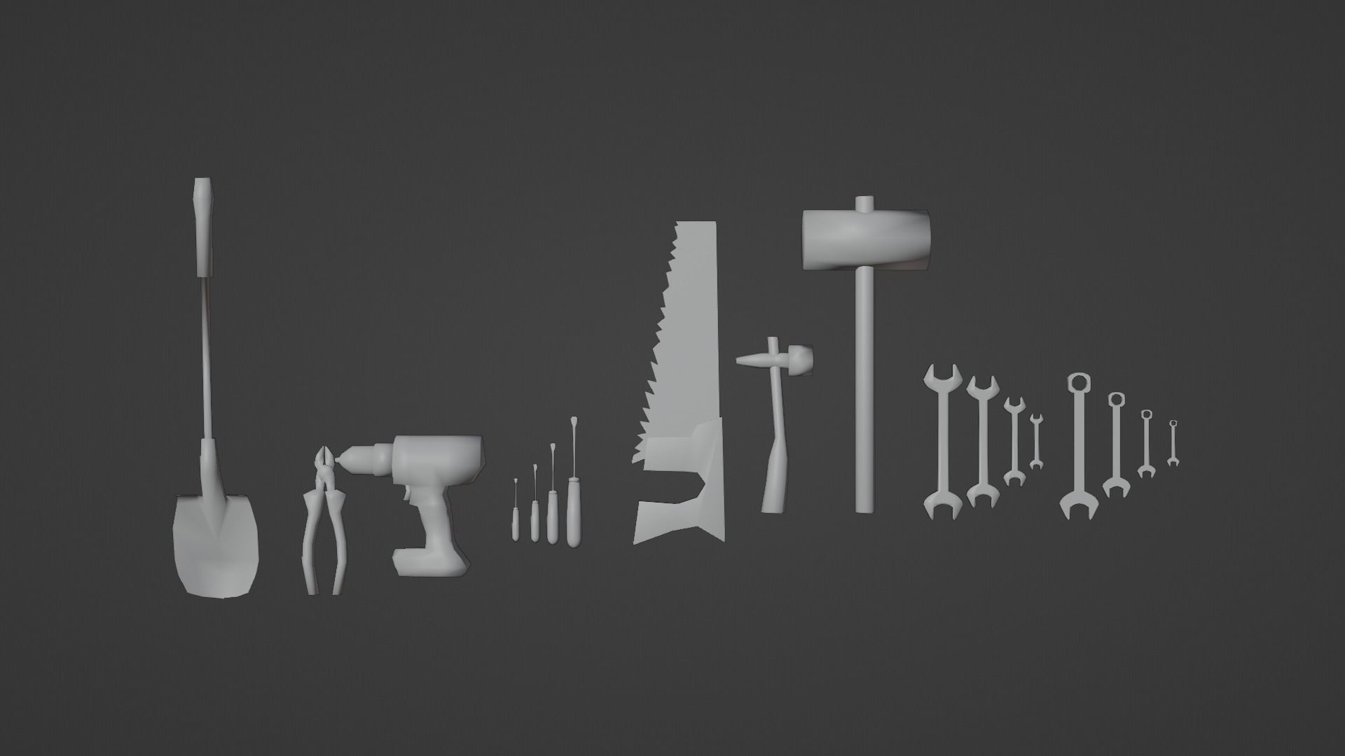 Low ploy tools 3D model | CGTrader
