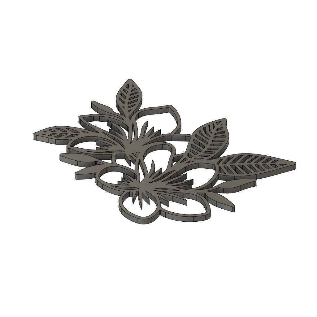 Flower 2D Decoration 3D model 3D printable | CGTrader