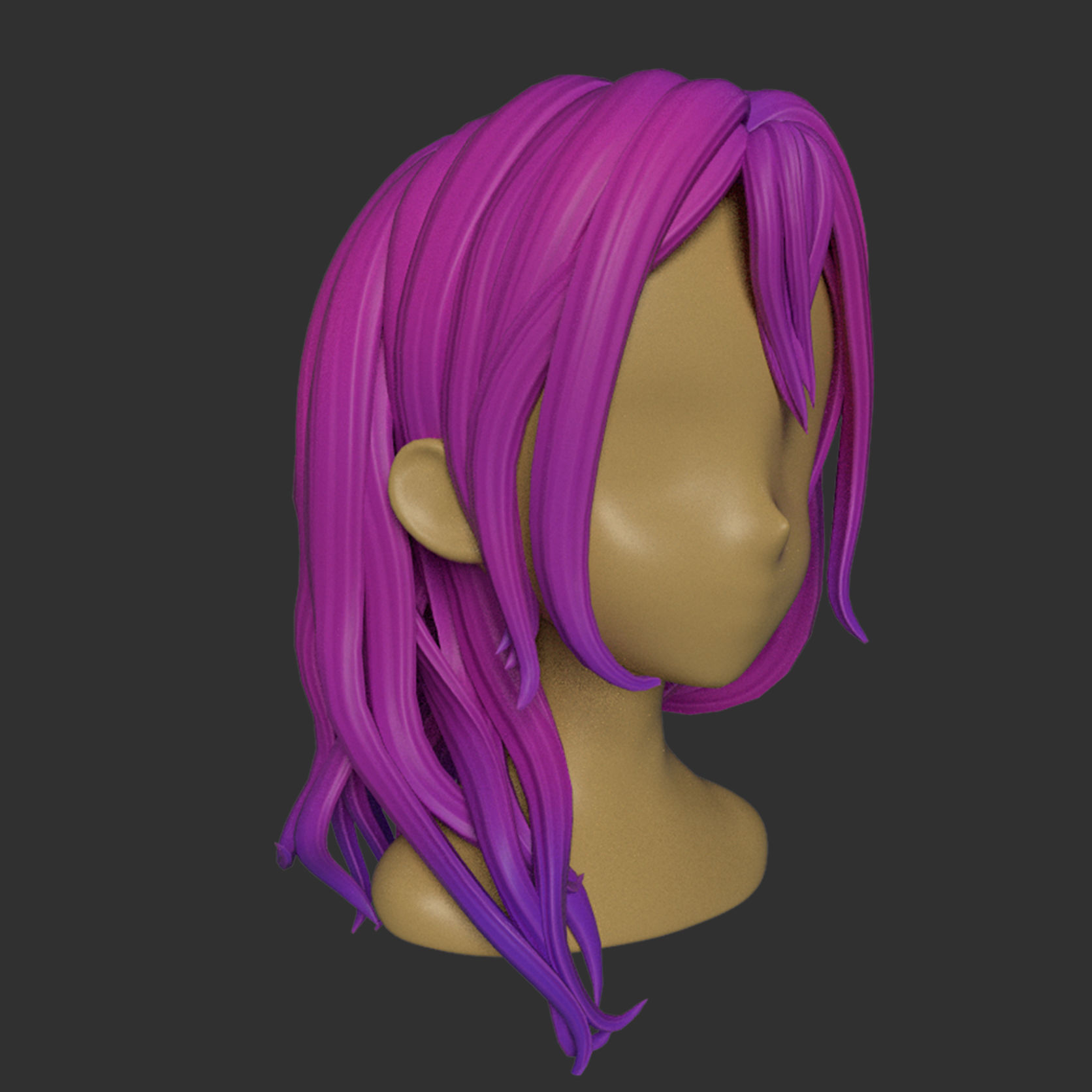 3D model Long hair VR / AR / low-poly | CGTrader
