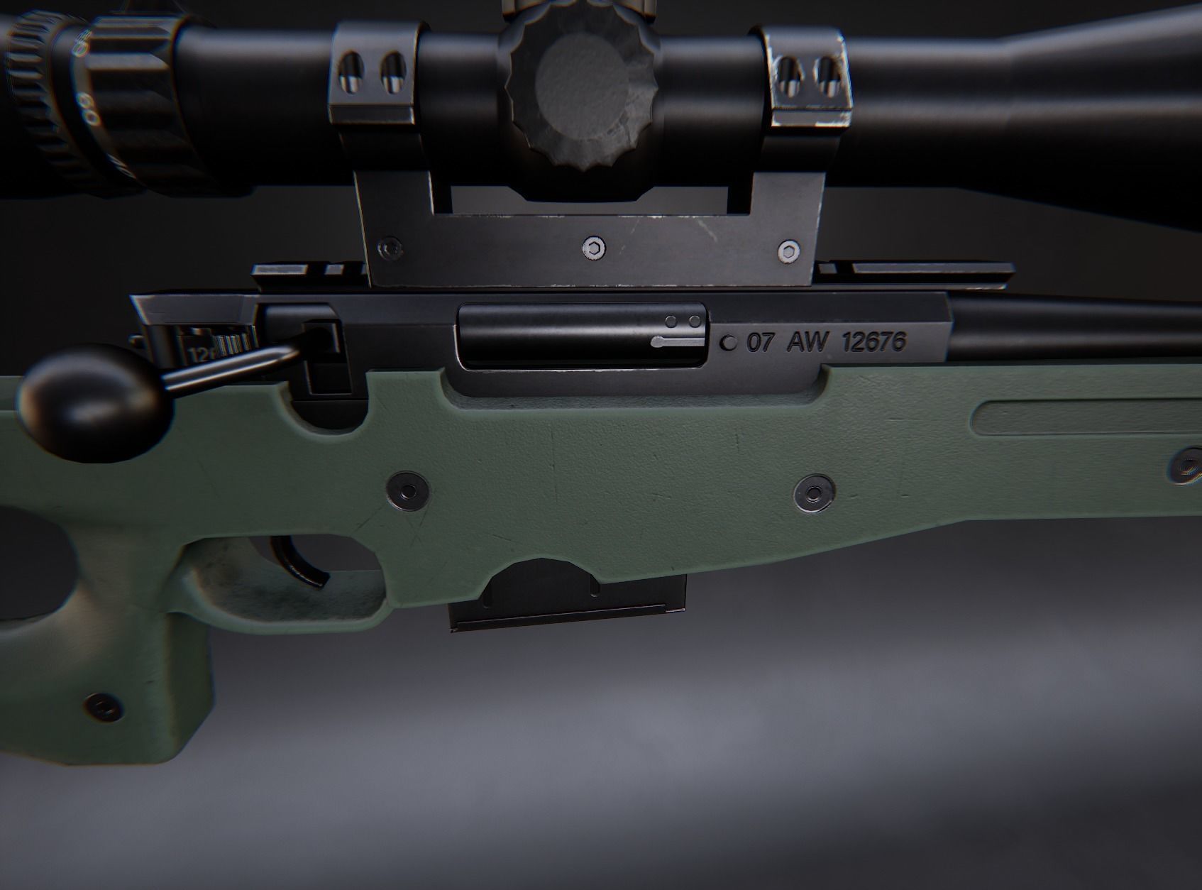 3D model Modern AAA Bolt Action Rifle Pack Game Ready PBR VR / AR / low ...