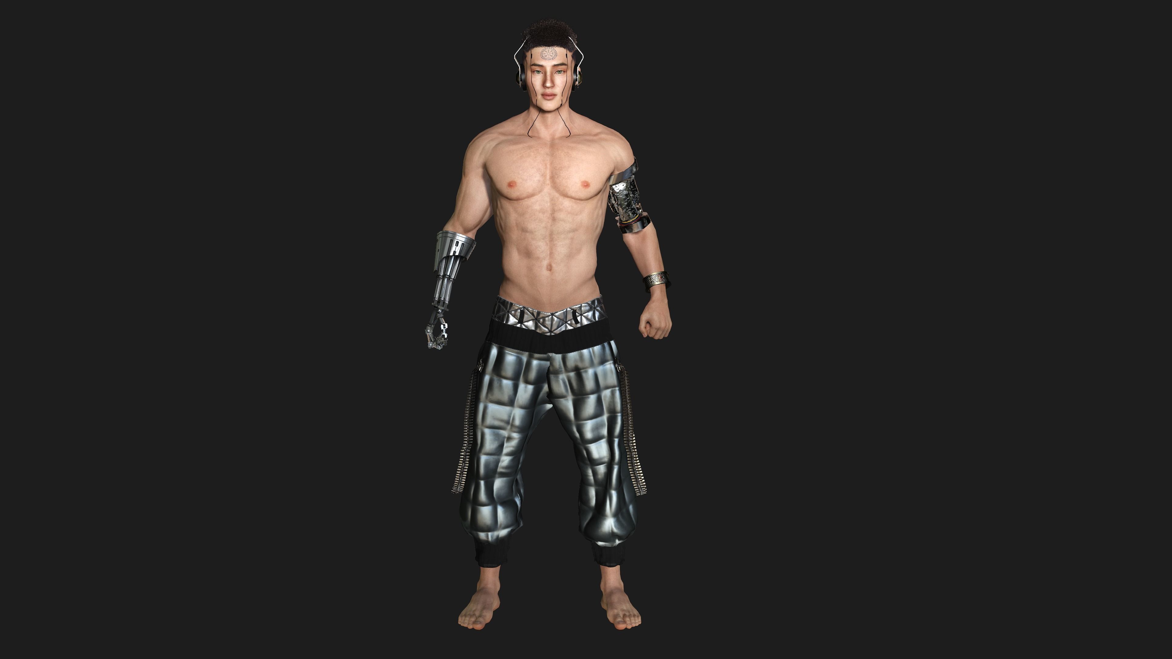 3D model AAA 3D Cyborg Futuristic Male 02 -Game Ready Realistic ...