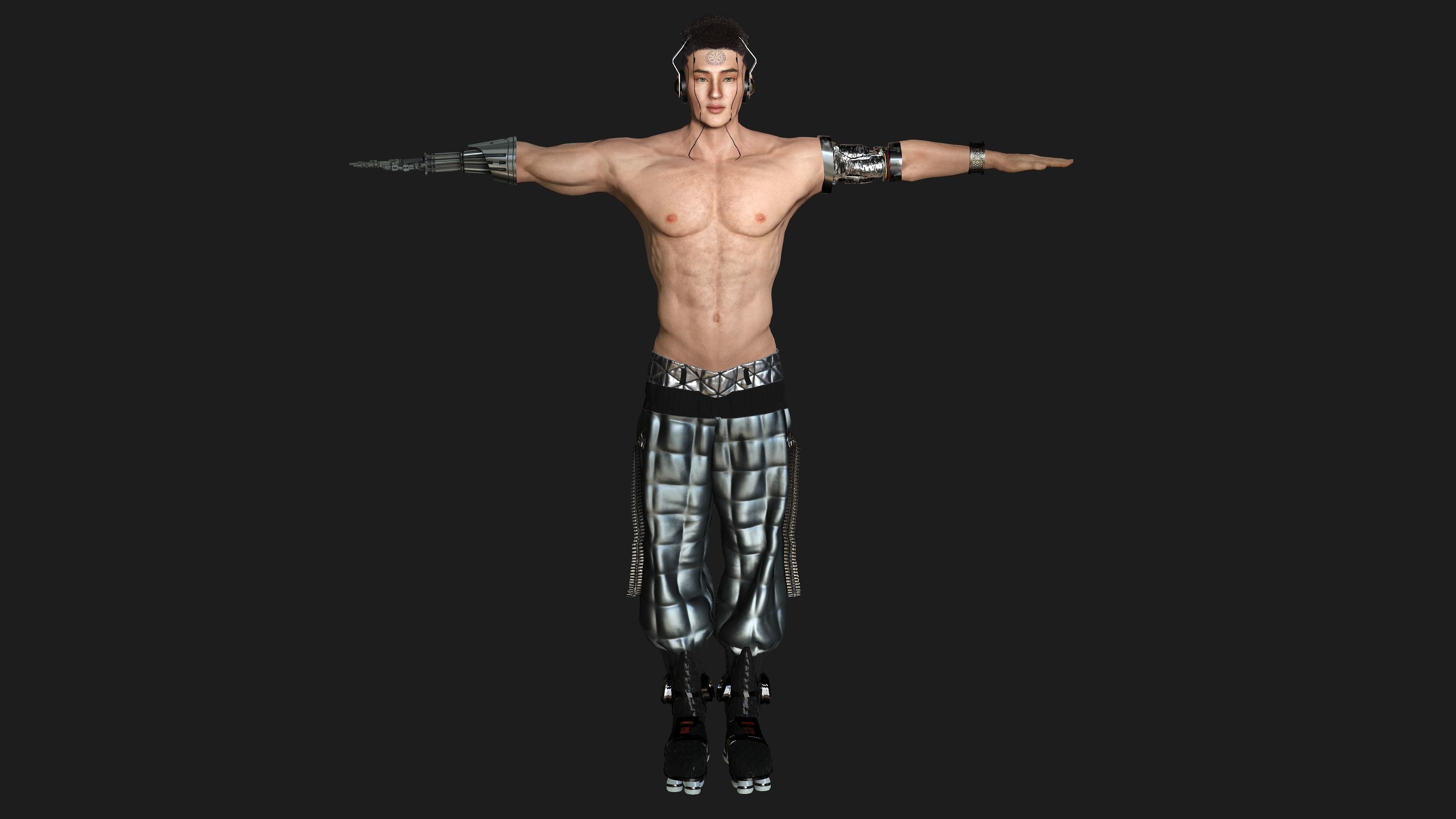 3D model AAA 3D Cyborg Futuristic Male 02 -Game Ready Realistic ...