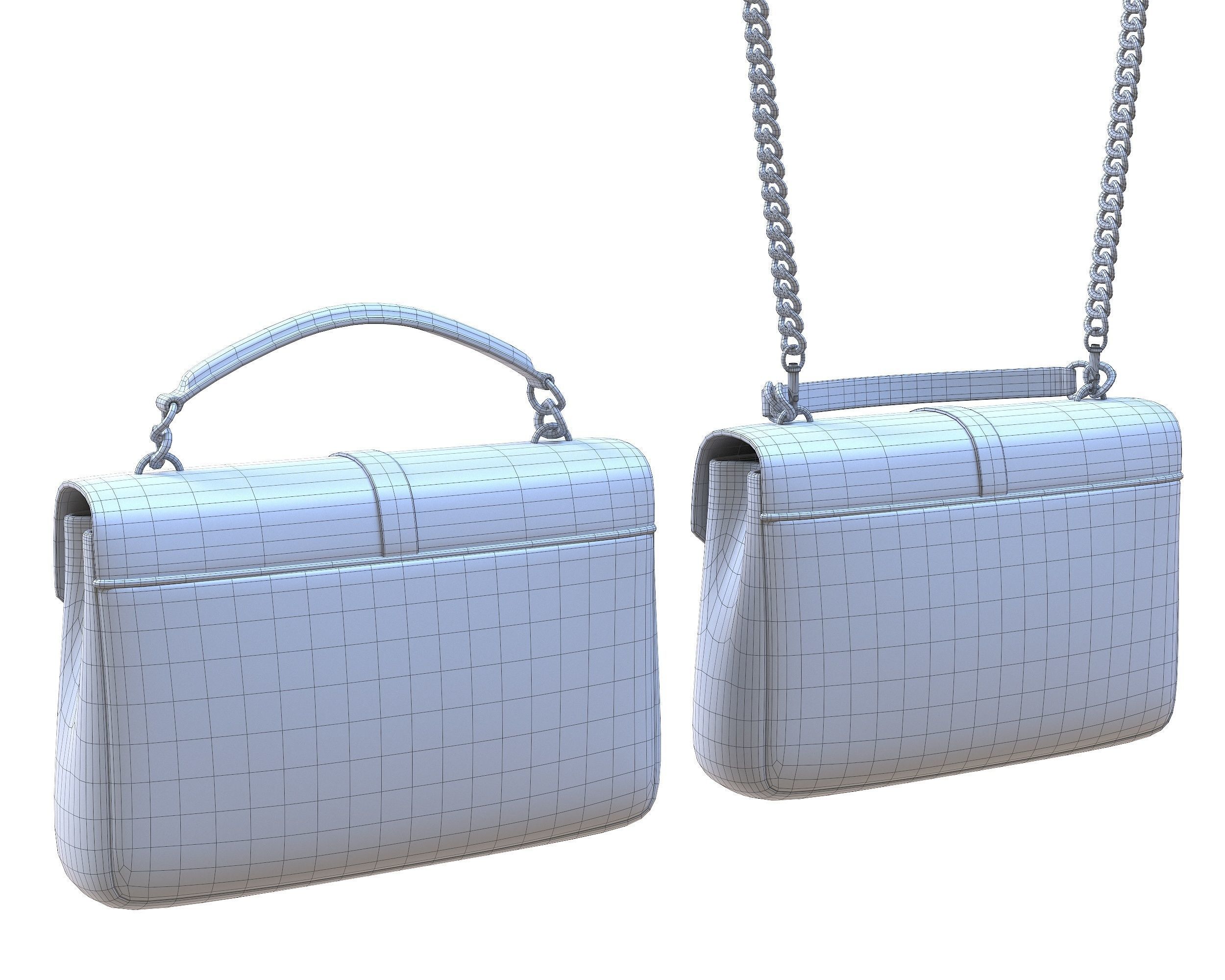 3D model YSL Saint Laurent College Medium Chain Bag Red VR / AR / low ...